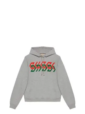 Gucci Printed Hooded Sweatshirt - Grey/red/green