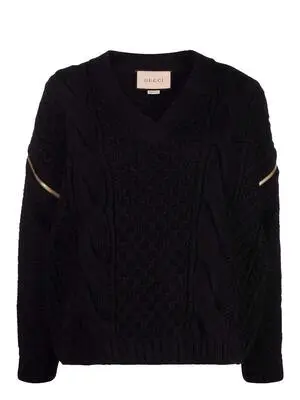 Gucci Detachable Sleeves Knit Sweatshirt - Black