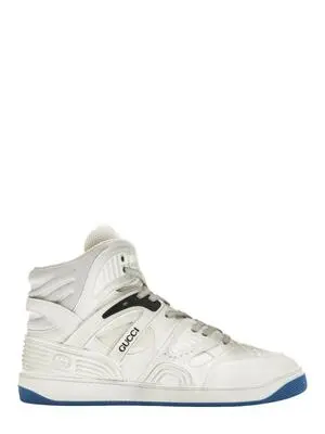 Gucci Basketin High-top Sneakers - White/blue
