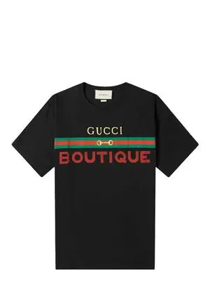 Gucci Boutique Print Cotton T-shirt - Black