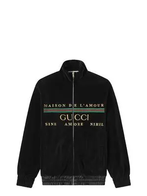 Gucci Embroidered Chenille Track Jacket - Black