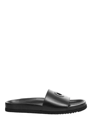 Burberry X Pop Trading Company Melroy Leather Slides - Black