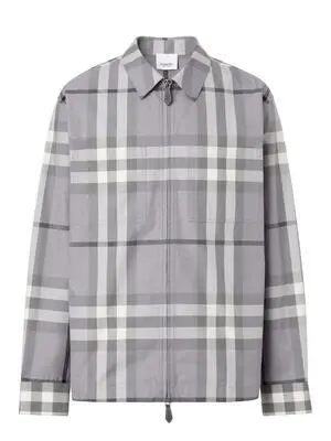 Burberry Zip Front Shirt - Grey