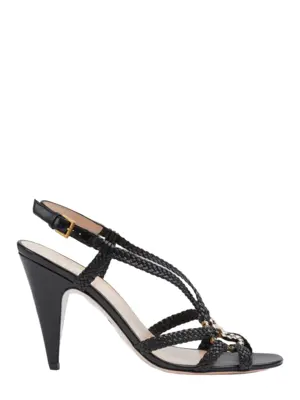 GUCCI Crystal Interlocking G Heeled Sandals