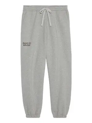 Gucci Cotton Sweatpant With Print - Grey