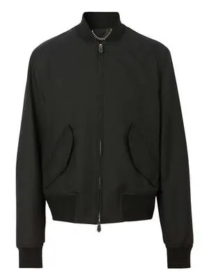 Burberry Zip-up Wool Jacket - Black