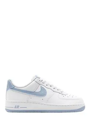 Nike Force 1 '07 Low Patent Sneakers - White/light Armory Blue