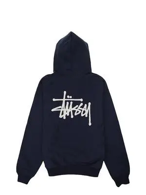 StÜssy Basic Hoodie - Navy Blue/white