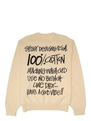 StÜssy Care Label Crewneck Sweater - Natural