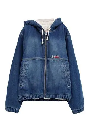 StÜssy Denim Sherpa Work Jacket - Washed Blue