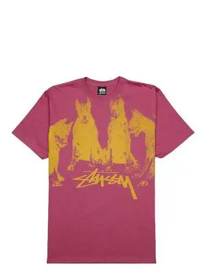 StÜssy Doberman Tee Shirt - Berry