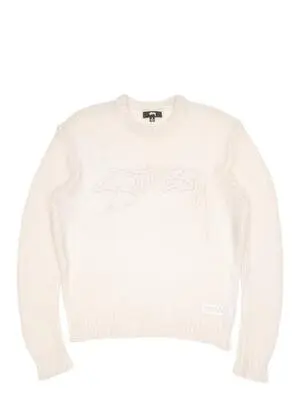 StÜssy Loose Knit Logo Sweater - Bone