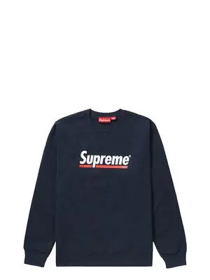 Supreme Underline Crewneck Sweatshirt - Navy Blue