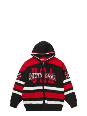 Supreme Usa Zip-up Hooded Sweater - Black