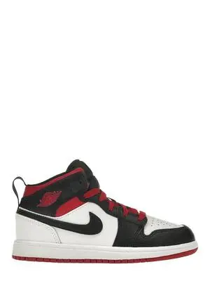 JORDAN 1 Mid Toe Sneakers - White/black/gym Red