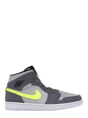 JORDAN Air 1 Mid Sneakers - Gunsmoke/volt/neutral Grey
