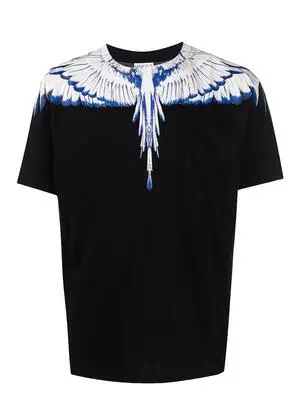 MARCELO BURLON COUNTY OF MILAN Wings Print T-shirt - Black/white/blue