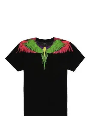 MARCELO BURLON COUNTY OF MILAN Wing T-shirt - Black Green Pink