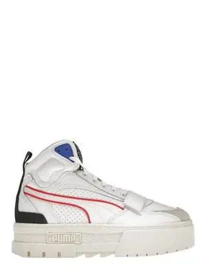 PUMA Mayze Mid High-top Sneakers - White/whisper White/blue