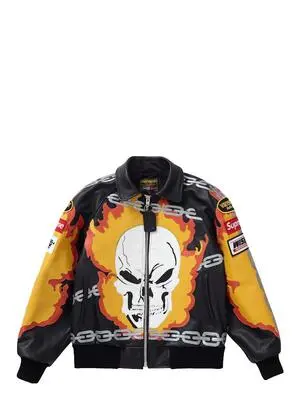 Supreme Leather Ghost Rider Jacket - Black