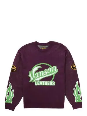 Supreme Vanson Leathers Sweater - Purple