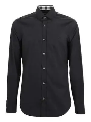 Burberry Long Sleeve Logo Shirt - Black