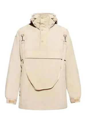 Burberry Logo Print Oversized Windbreaker - Beige
