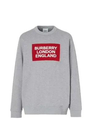 Burberry Logo Patch Cotton Sweatshirt - Grey