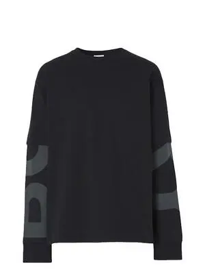 BURBERRY Mitchell Logo Print Cotton Sweatshirt
