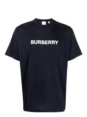 Burberry Logo Print Cotton Oversized T-shirt - Black/blue/white