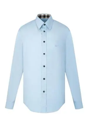 Burberry Long Sleeve Logo Shirt - Blue