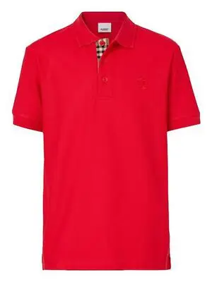 Burberry Monogram Motif Cotton Pique Polo Shirt - Bright Red/archive Beige