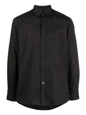 Burberry Logoembroidered Longsleeved Shirt - Black