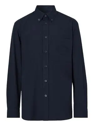 Burberry Logoembroidered Longsleeved Shirt - Midnight Blue