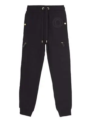 Burberry Logo Print Cotton Track Pants - Black