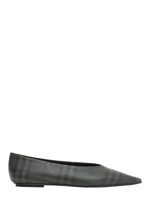 Burberry Madelina Ballerina Flat - Gray/check