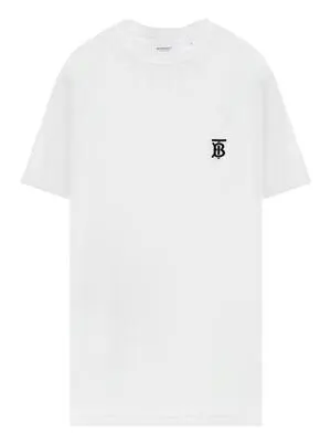 Burberry Monogram Motif Embroidered T-shirt - White