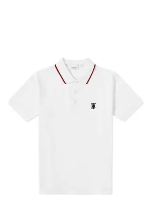 Burberry Logo Embroidered Polo Shirt - White