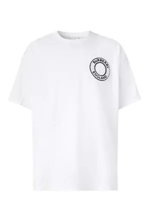 Burberry Logo Graphic Cotton Oversized T-shirt - White