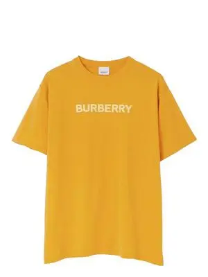 Burberry Logo Print Cotton T-shirt - Yellow