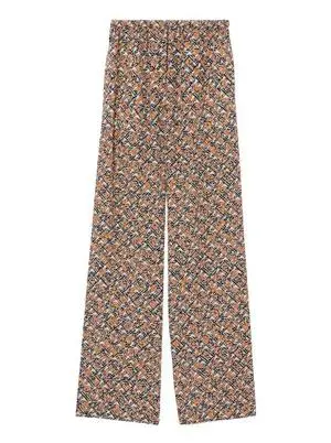 Burberry Monogram Print Silk Trousers - Orange