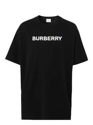 Burberry Logo Print Cotton Oversized T-shirt - Black/white