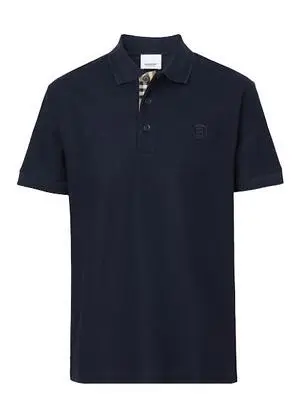 Burberry Monogram Motif Cotton Pique Polo Shirt - Caol Blue/archive Beige