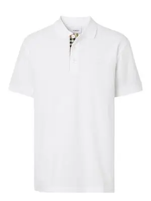 Burberry Monogram Motif Cotton Pique Polo Shirt - White/archive Beige
