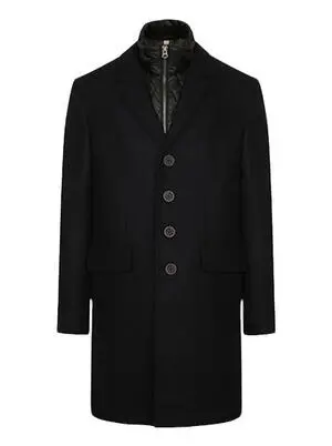 Burberry Melton Coat - Navy Blue