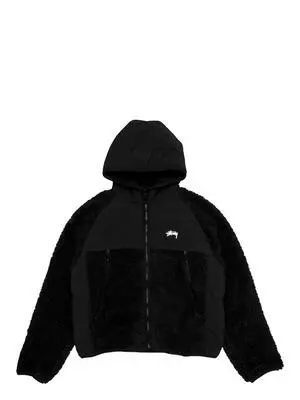 StÜssy Sherpa Paneled Hooded Jacket - Black