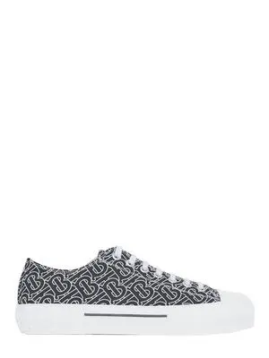 Burberry Monogram Print Cotton Low-top Sneaker - Black/white