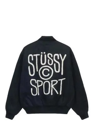 StÜssy Sport Melton Varsity Jacket - Black