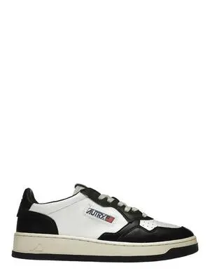 AUTRY Medalist Leather Low Sneakers - Black/white/cream