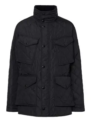 Burberry Quilted Thermoregulated Field Jacket With Packaway Hood - Black